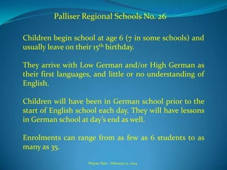 Palliser Hutterite Colony Schools | PPTX