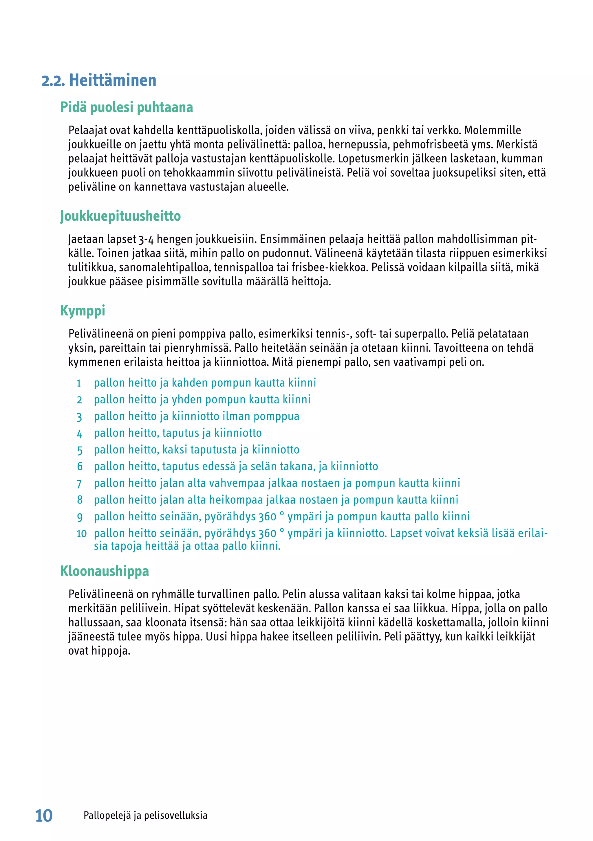 Pallopelejä ja pelisovelluksia | PDF