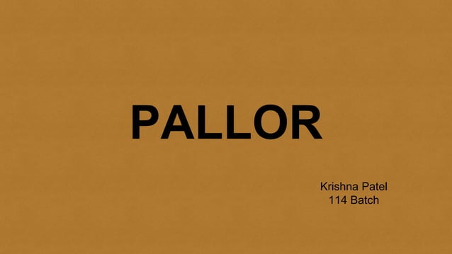 Pallor | PPTX | Blood Disorders | Diseases and Conditions