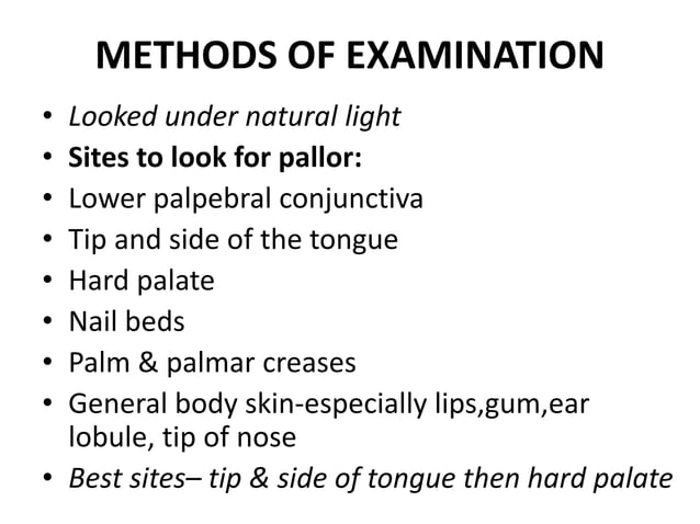 Causes and types of pallor which are clinically signufucant | PPT