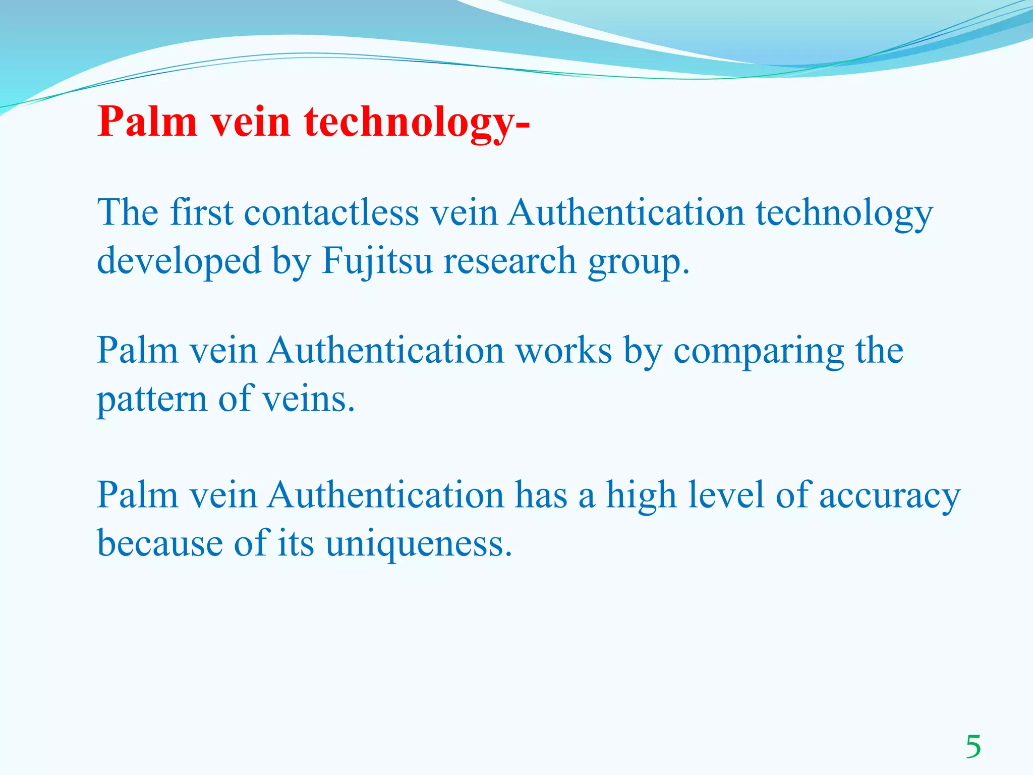 Palm vein technology latest ppt | PPTX