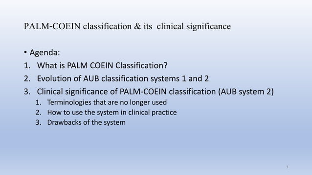 Palm coein classification its clinical significance -final | PPT