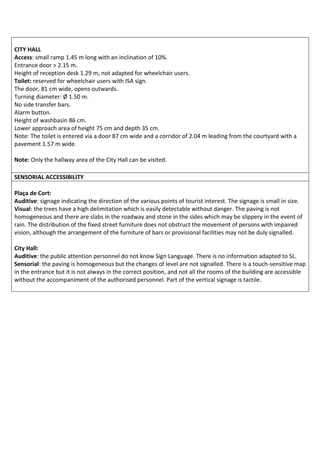 Accessibilty Info PALMA ALTA ROUTE | PDF