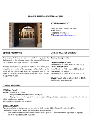 Accessibilty Info PALMA ALTA ROUTE | PDF