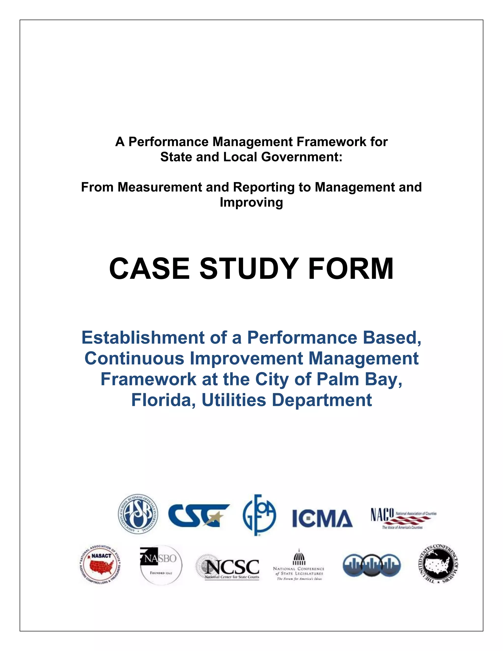 A Performance Management Framework for State and Local Government: From ...