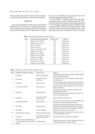 Palmilhas e equilíbrio | PDF