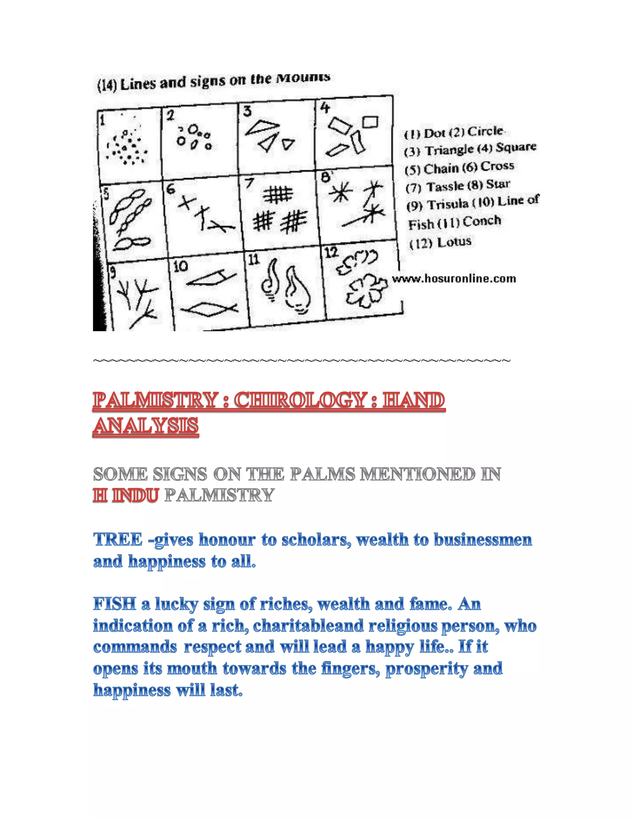 Palmistry chirology - hand analysis a few signs mentioned in hindu ...