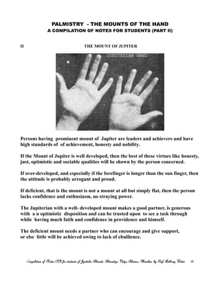 Palmistry the mounts of the hand - a compilation for students (part ii ...