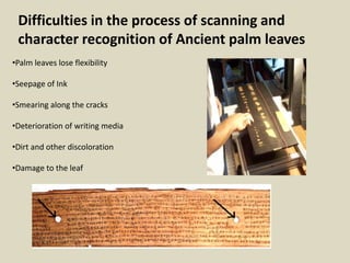 Palm leaf character recognition using radon transform | PPT