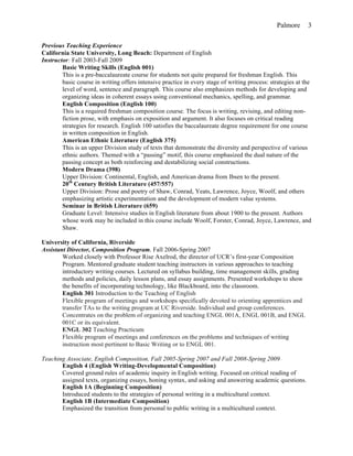 Palmore cv march 2017 de anza | PDF