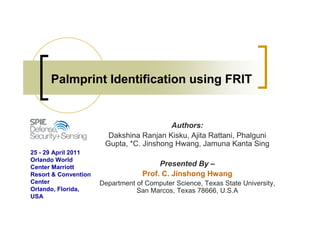Palmprint Identification Using FRIT | PDF