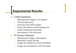 Palmprint Identification Using FRIT | PDF