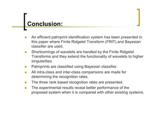 Palmprint Identification Using FRIT | PDF