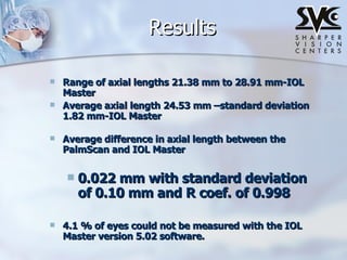 PalmScan x IOL Master | PPT | Eye and Vision Conditions | Diseases and ...