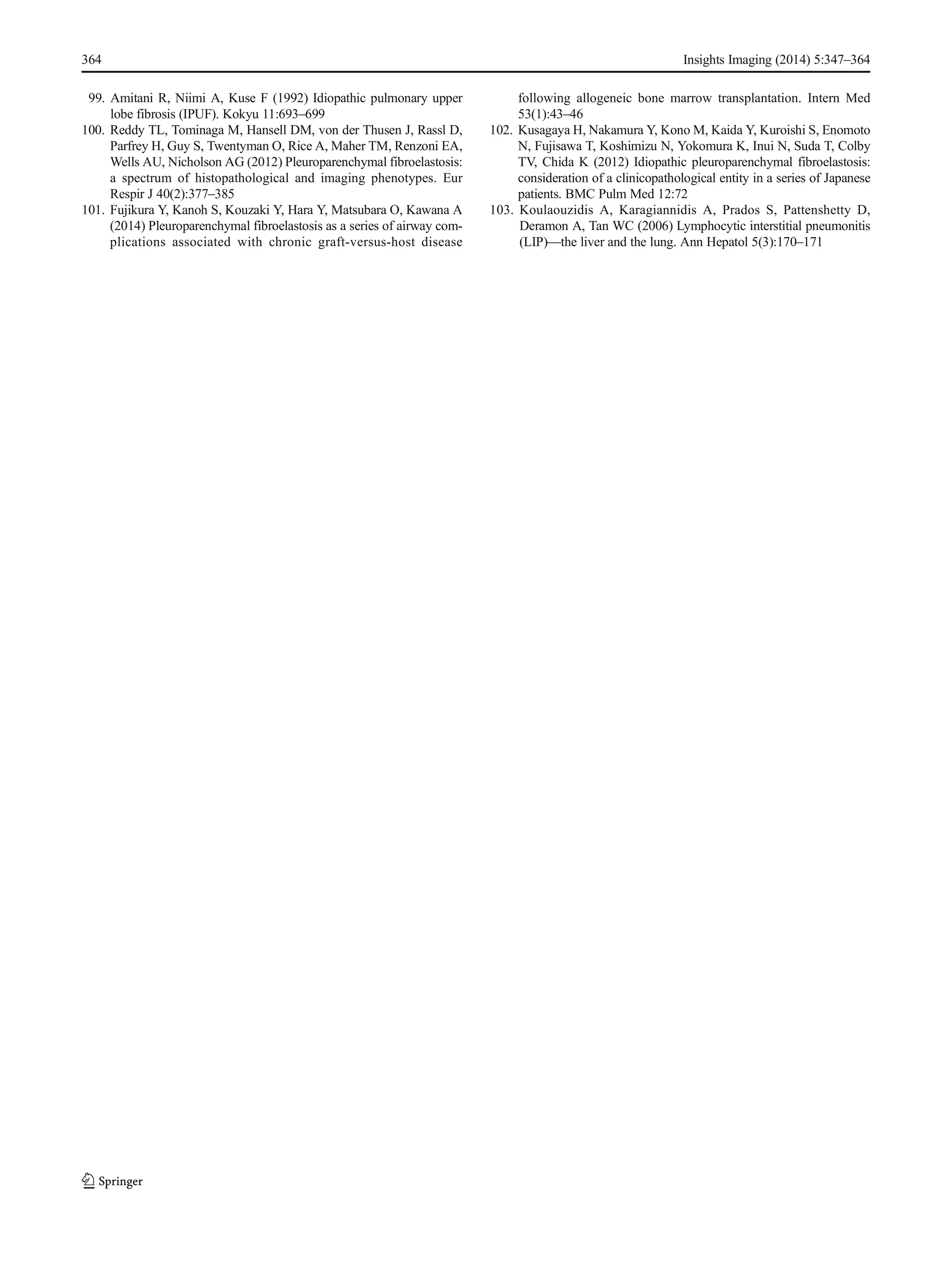 Clinical and radiological features of idiopathic interstitial ... Clinical and radiological features of idiopathic interstitial ...
