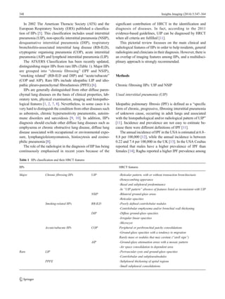 Clinical and radiological features of idiopathic interstitial ...