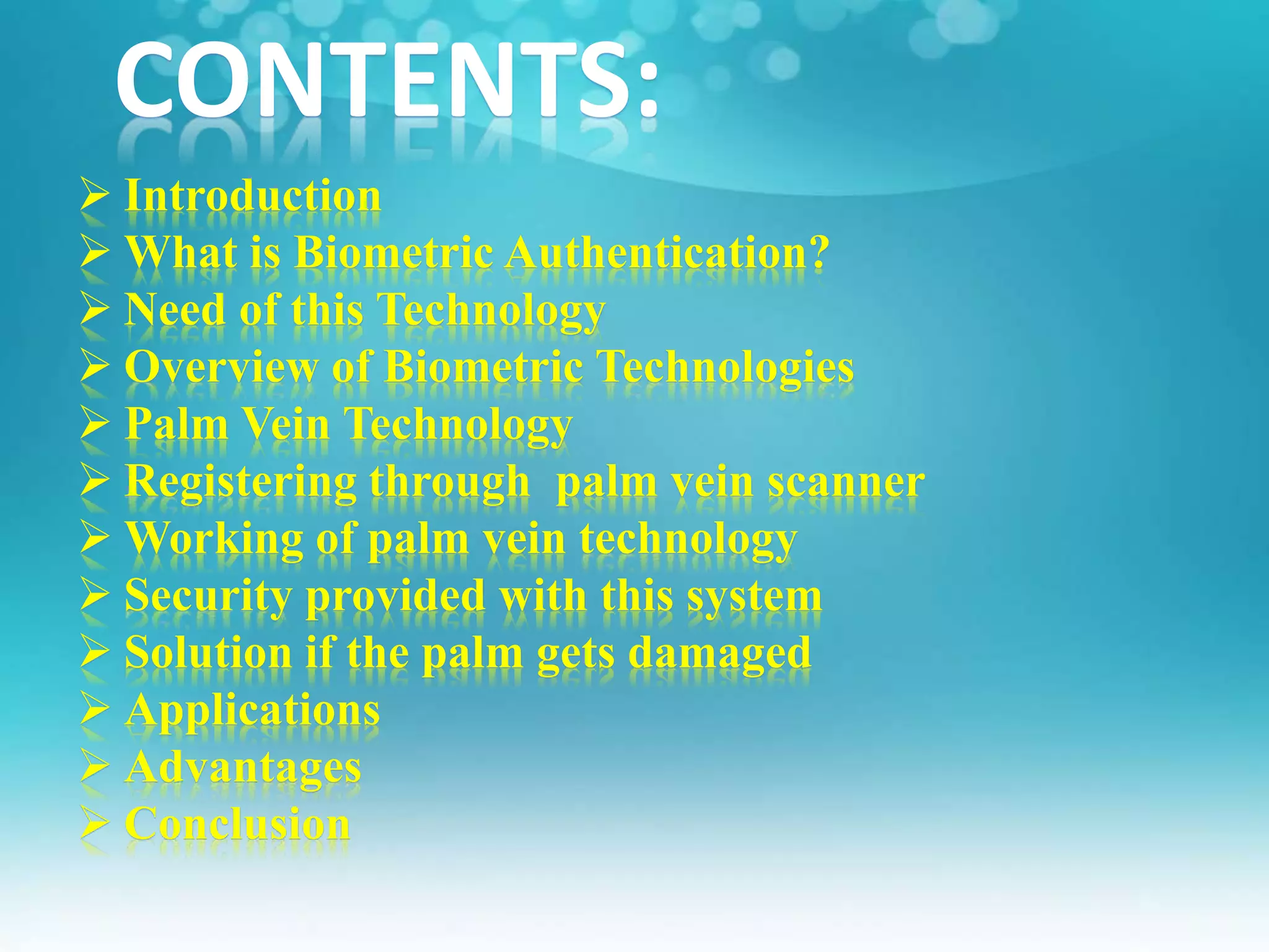 Palm vein technology ppt | PPTX