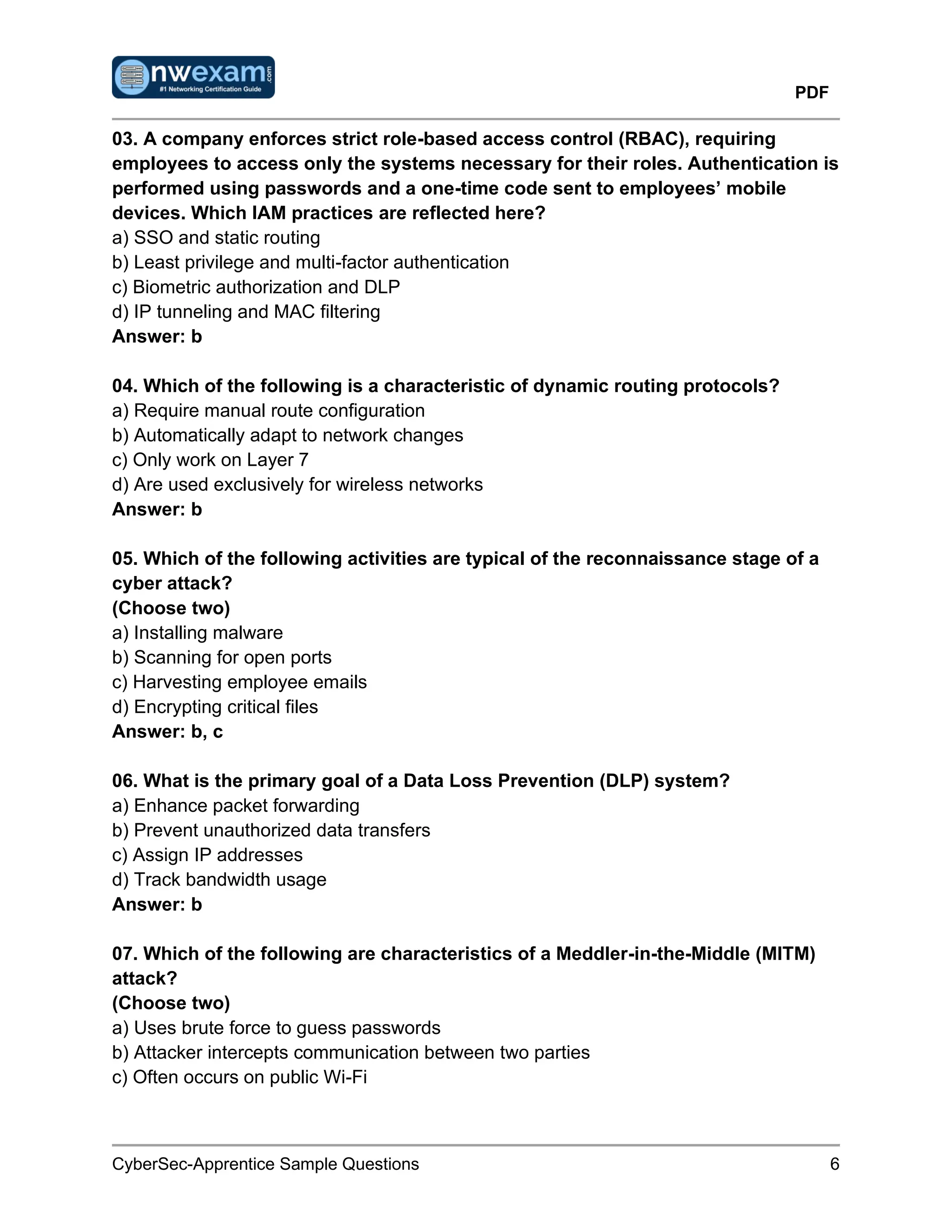 CyberSec-Apprentice Certification: Sample Questions & Answers | PDF