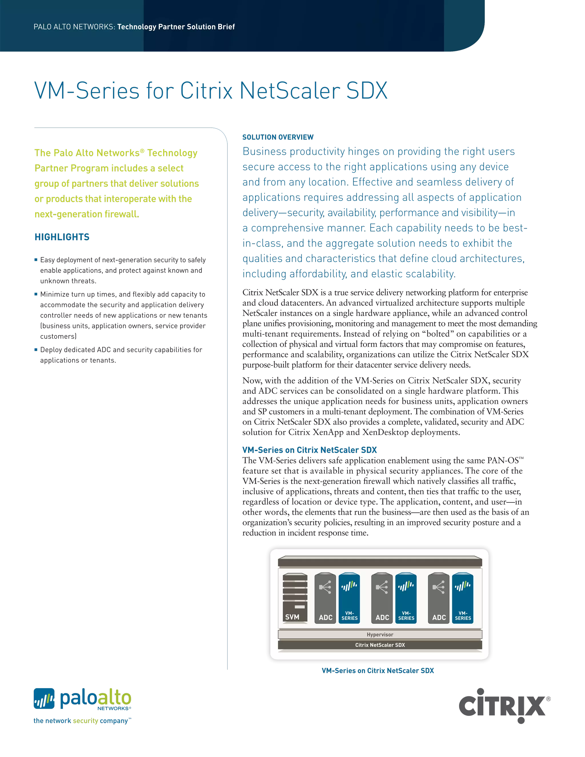 Palo Alto Networks VM-Series firewall now available on NetScaler SDX Platform | PDF | Cloud ...