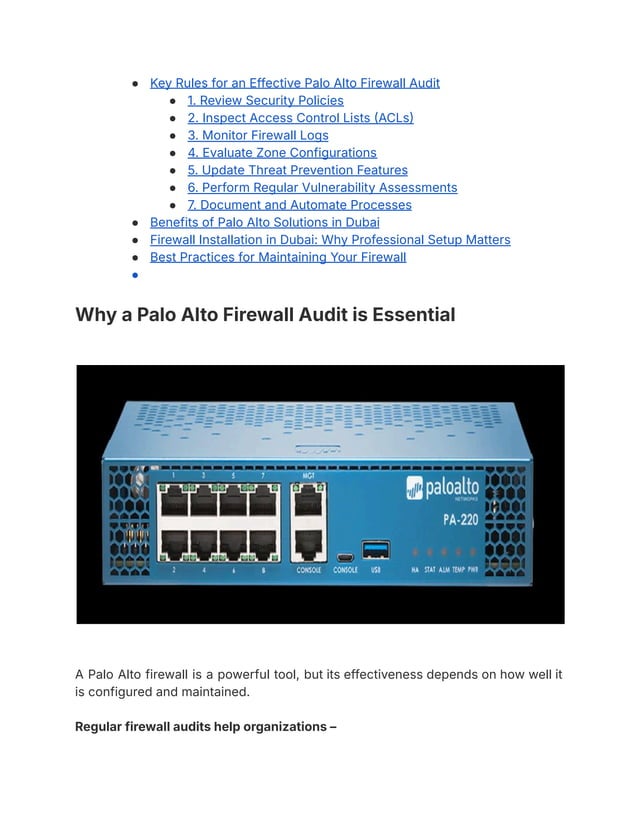 Palo Alto Firewall Audit Rule : Network Security & Compliance.pdf