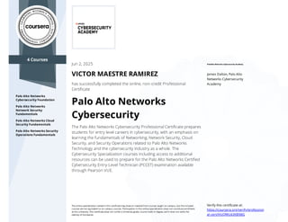 Palo Alto Networks Cybersecurity - Professional Certificate | PDF