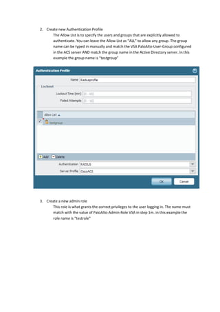 Palo Alto Networks PANOS 5.0 Radius Authentication OTP using Yubikey | PDF