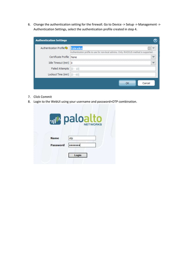 Palo Alto Networks PANOS 5.0 Radius Authentication OTP using Yubikey | PDF