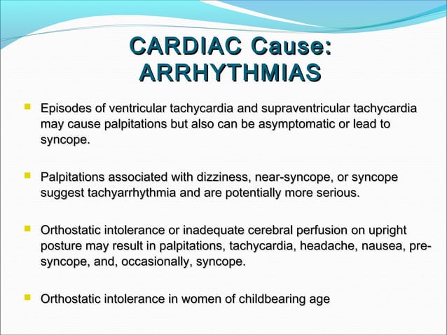 Palpitations | PPT | Heart and Cardiovascular Diseases | Diseases and ...