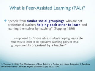 Peer Assisted Learning presentation - reflections | PPT