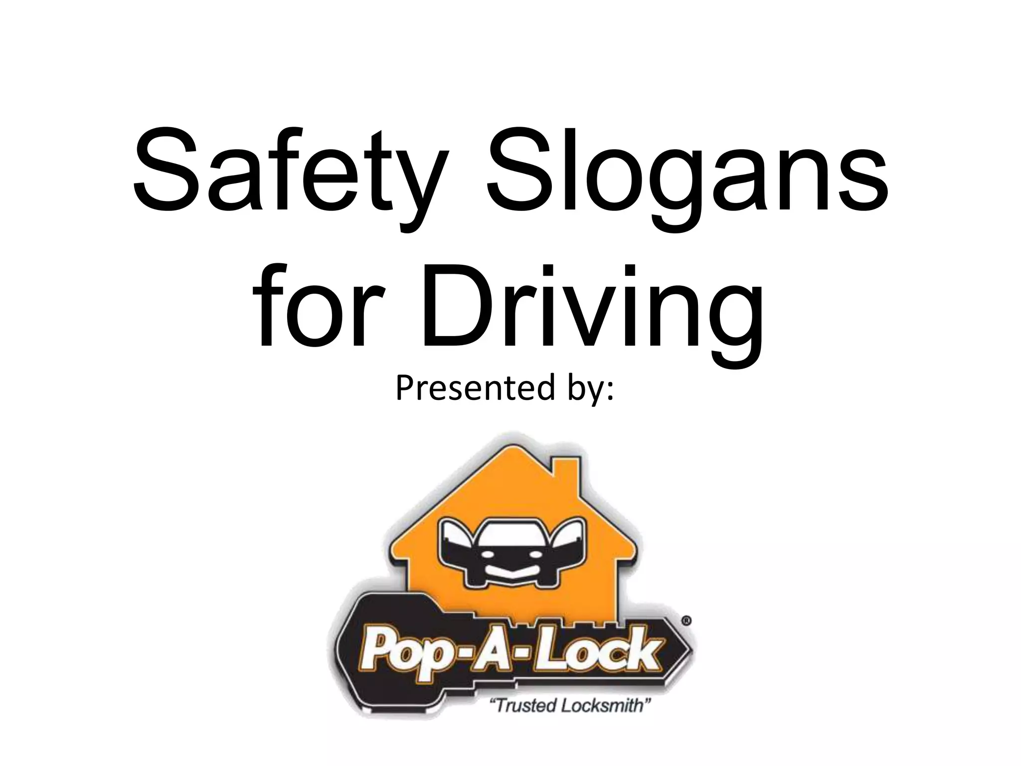 Safety Slogans for Driving | PPTX