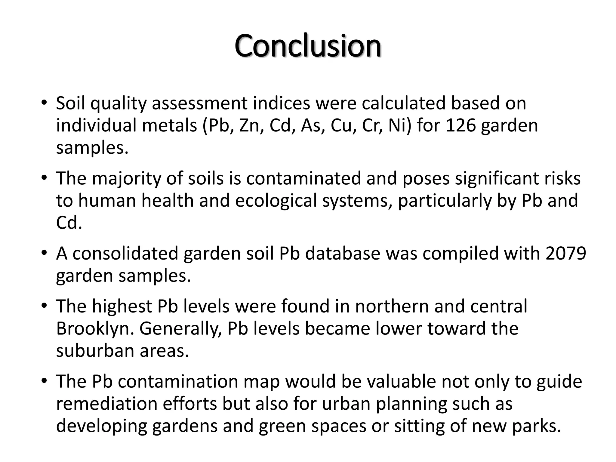 Application of GIS to Characterize Garden Soil Contamination in New ...