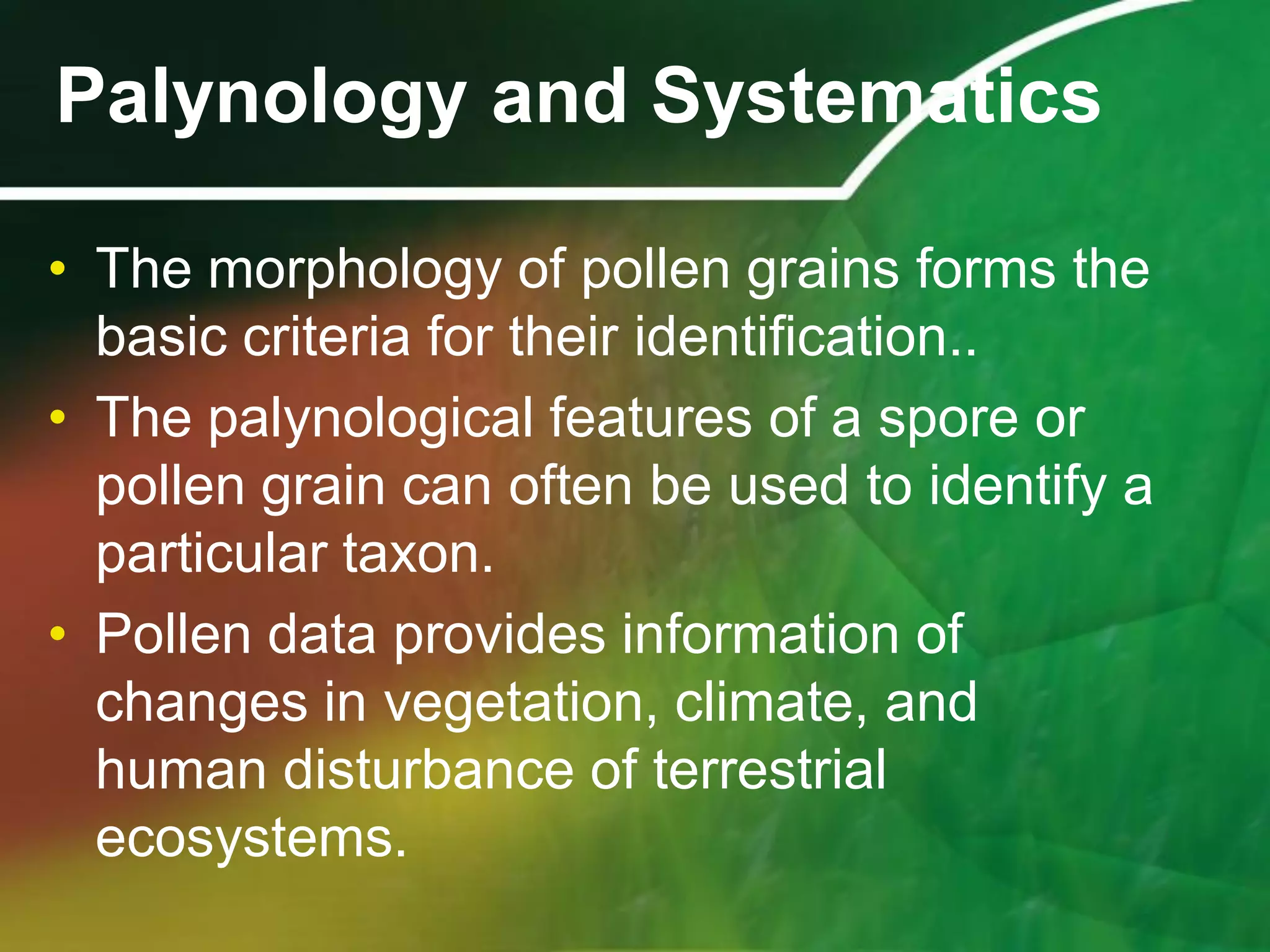Palynology pollen morphology and biology | PDF | Gardening | Home & Garden