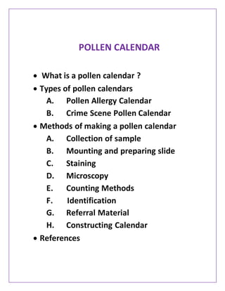 Pollen calendar | PDF