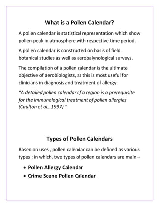 Pollen calendar | PDF