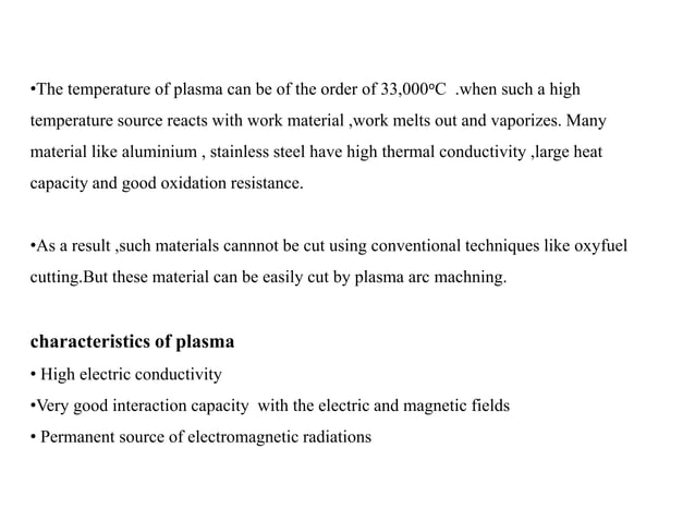 Plasma Arc Machining process | PPTX | Chemistry | Science