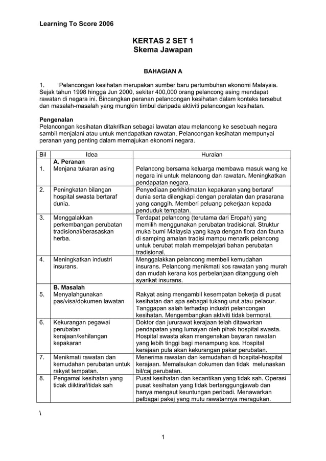 P.Am Skema Kertas2 Set1 | PDF