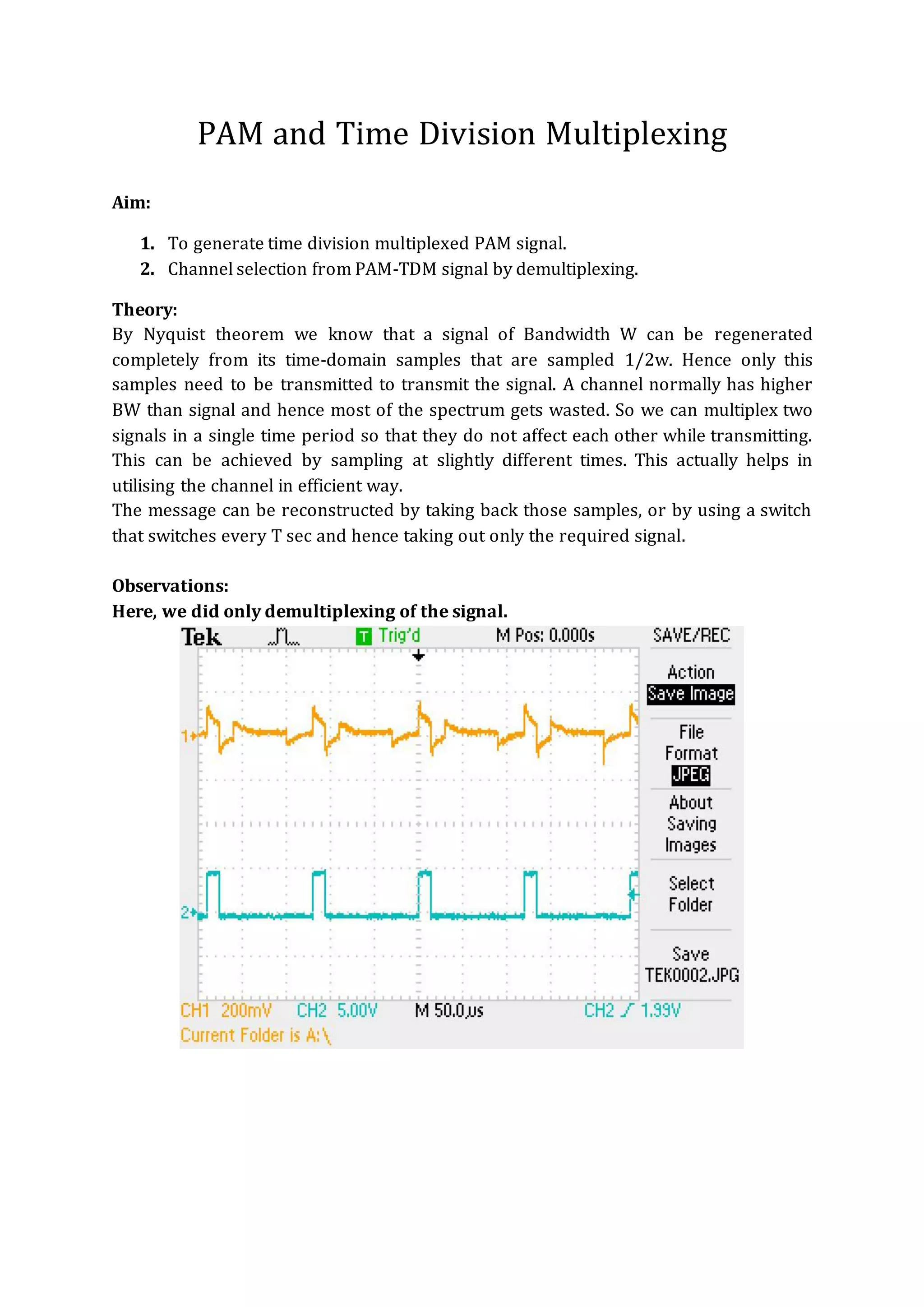EEL316: PAM TDM | PDF
