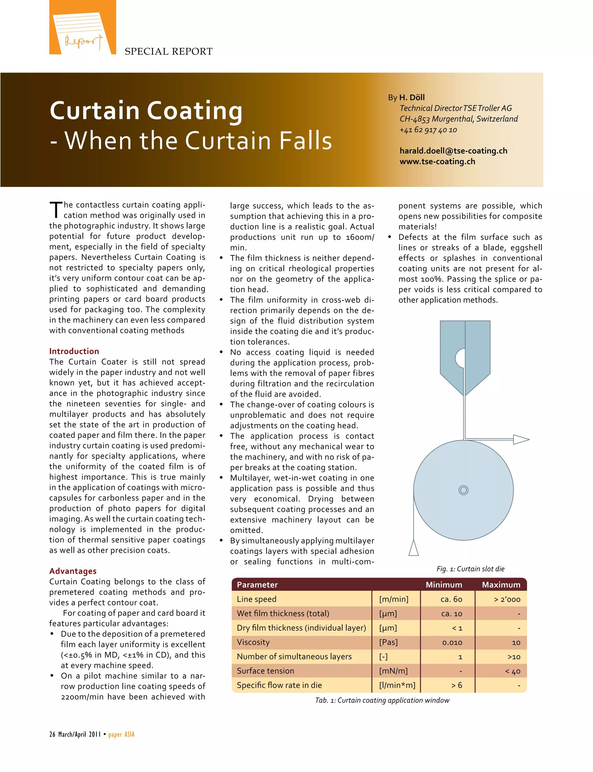 Curtain Coating - when the Curtain Falls | PDF