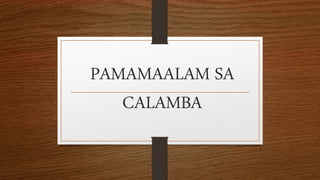 Pamamaalam sa calamba | PPTX