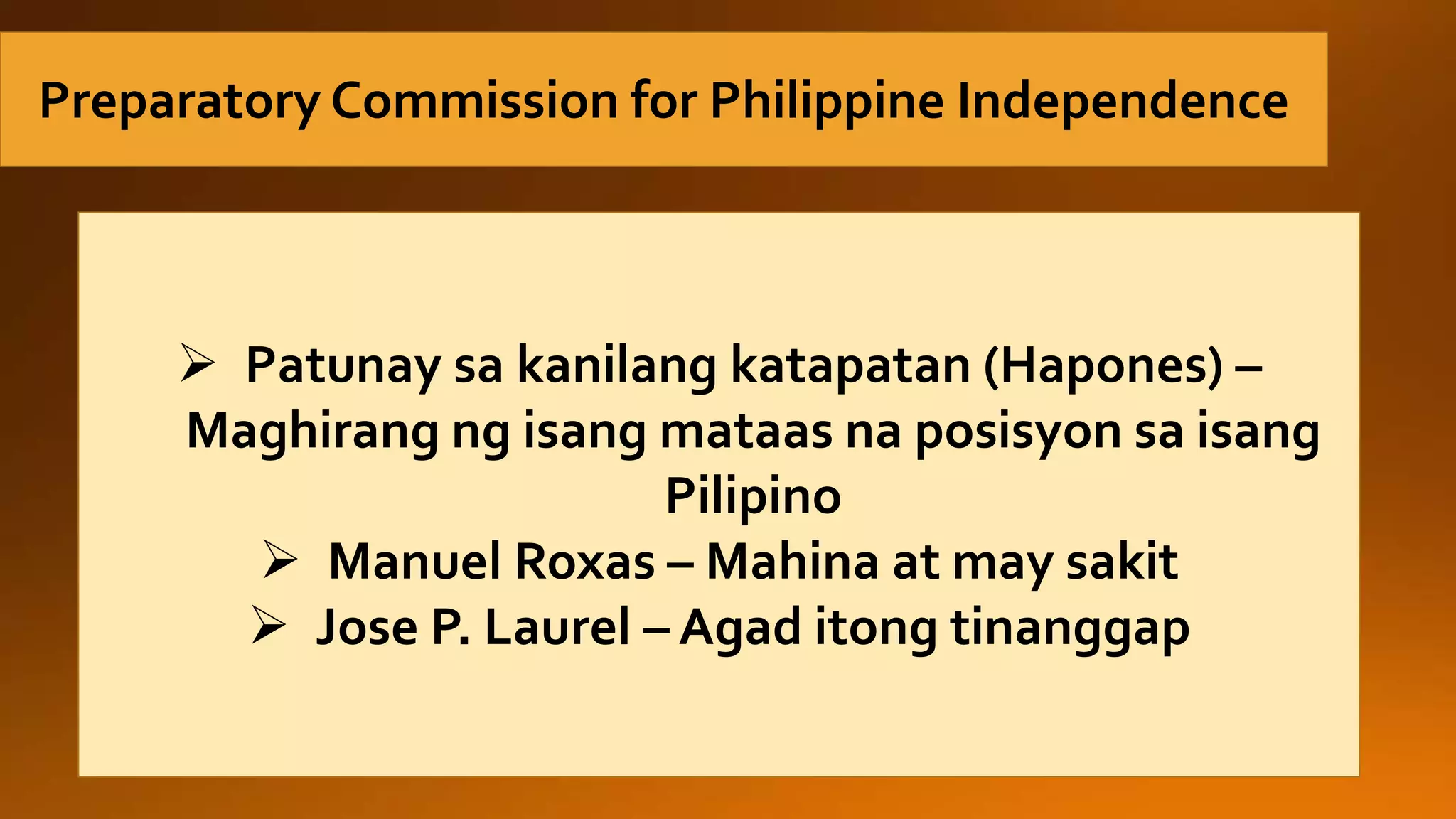 Pamamahala ng hapones sa pilipinas | PPTX
