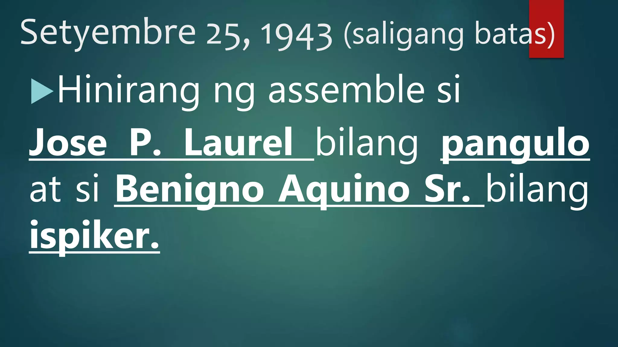 Pamamahala ng mga Hapones sa Pilipinas | PPTX