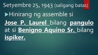 Pamamahala ng mga Hapones sa Pilipinas | PPTX
