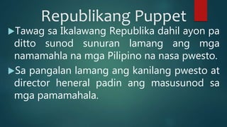 Pamamahala ng mga Hapones sa Pilipinas | PPTX
