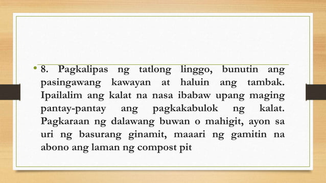 Pamamaraan sa paggawa ng compost pit | PPTX