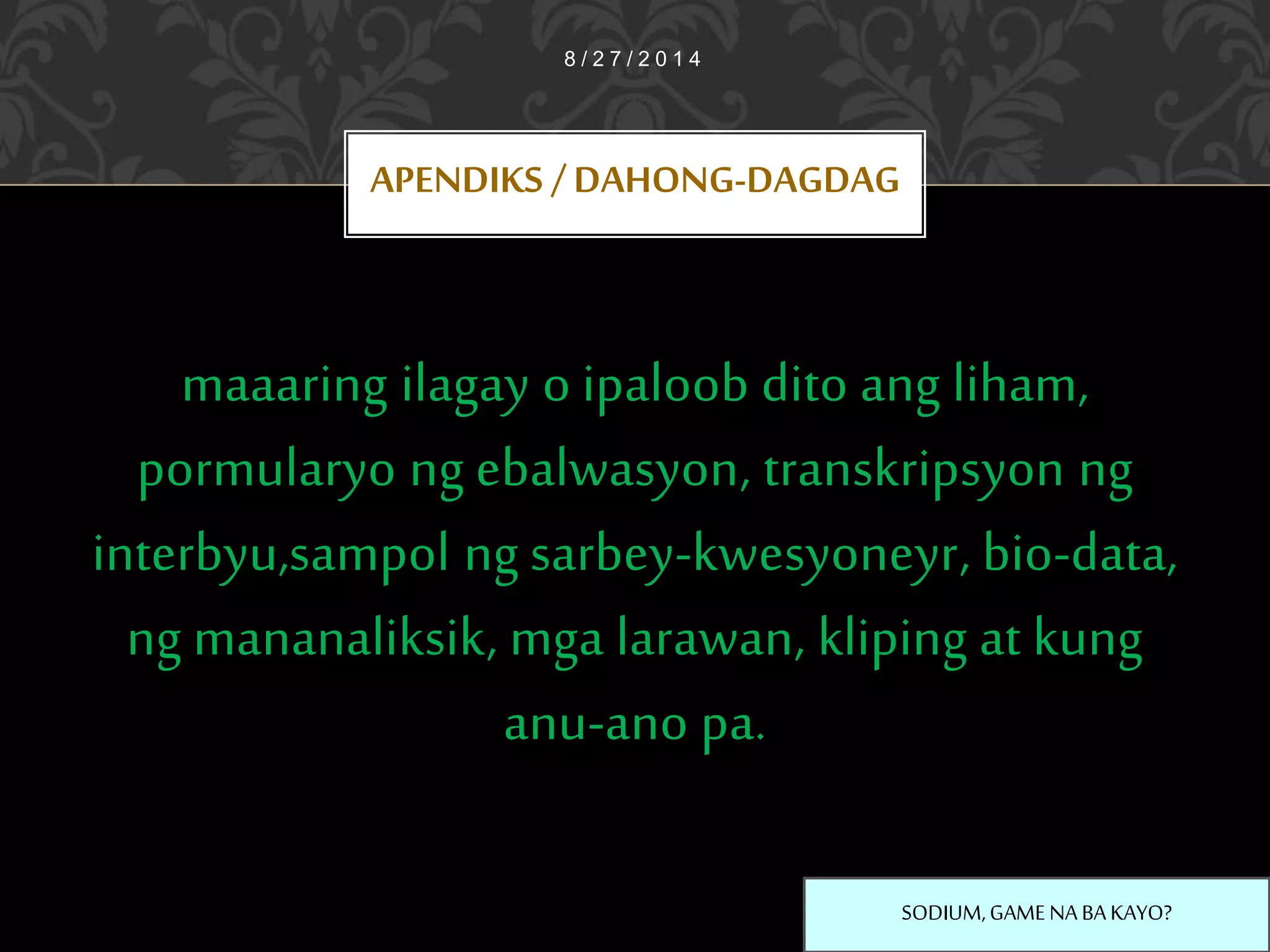 Pamanahong Papel o Pananaliksik (Research Paper) | PPTX