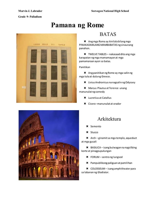 Pamana ng rome | PDF