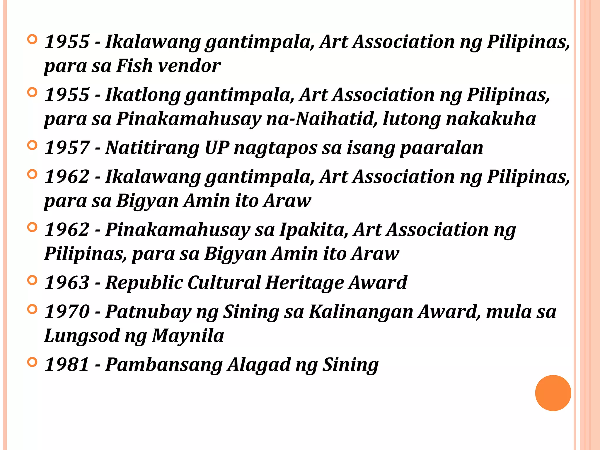 Pambansang Alagad ng Sining (National Artists) | PPT