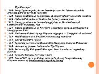 Pambansang Alagad ng Sining (National Artists) | PPT