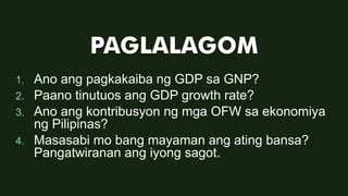 Pambansang Kita: GDP at GNP | PDF