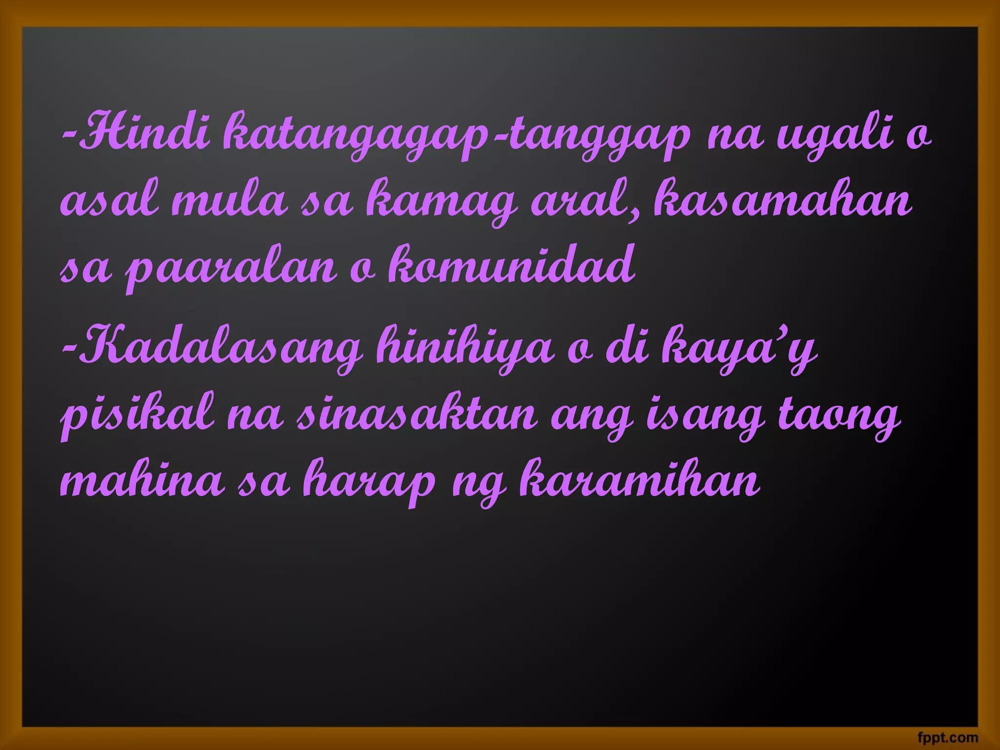 Pambubulas / bullying | PPT